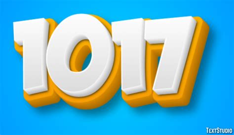 1017 Text Effect And Logo Design Number