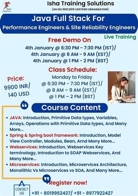 “java full stack for performance engineers and site reliability engineers” training