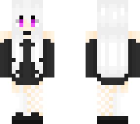 White Hair Gothic Girl Minecraft Skin