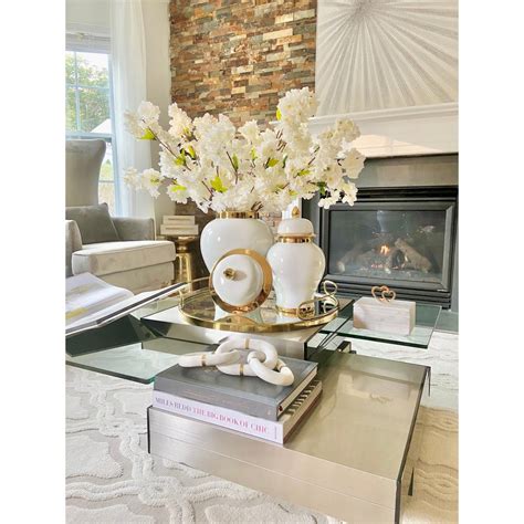 White Ceramic Ginger Jar With Gold Trim Designedby The Boss