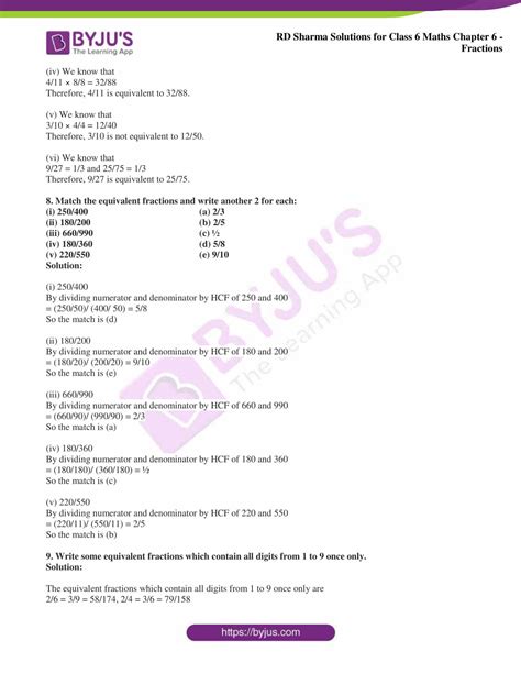 Rd Sharma Solutions For Class 6 Chapter 6 Fraction Pdf For Free