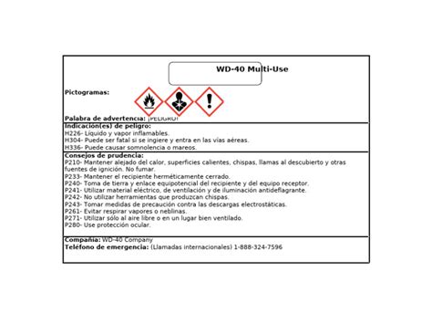 Etiqueta De Seguridad Wd 40 Pdf