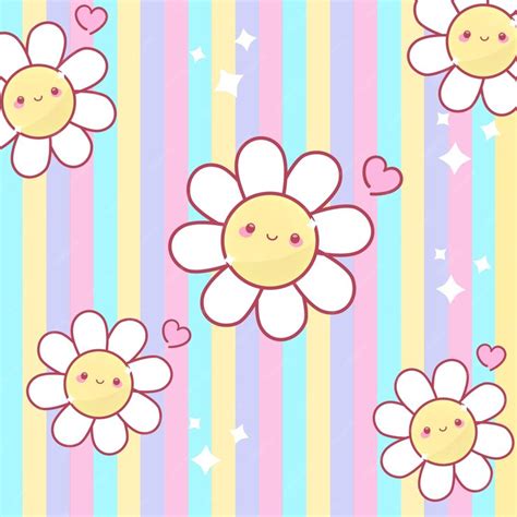 Premium Vector Cute Background Daisy Flowers Vector