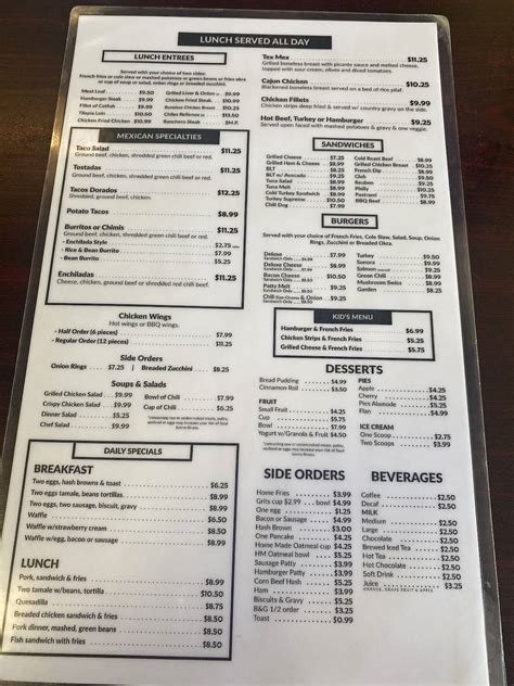 Menu At Jerry Bobs Restaurant Tucson E Valencia Rd