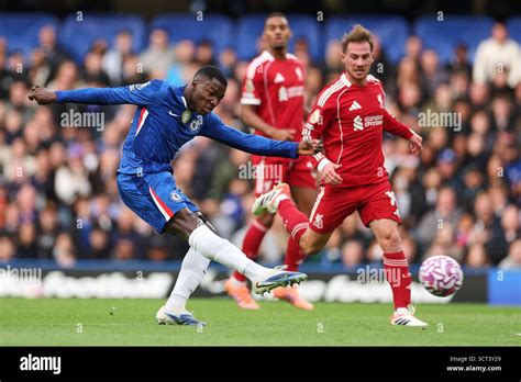 Chelseas Moises Caicedo Scores The Opening Goal During The English