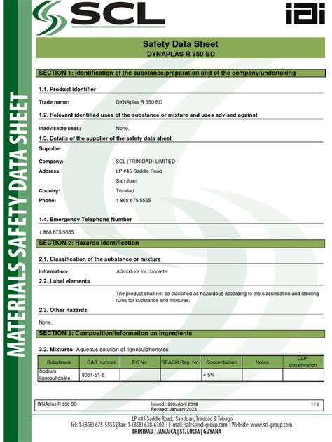 Dynaplas R 350 Bd Msds 2023 Pdf Occupational Safety And Health Safety