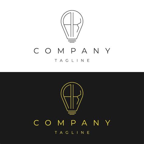 Premium Vector Letter Ak Ka Initial Lamp Solution Bulblight Icon Logo