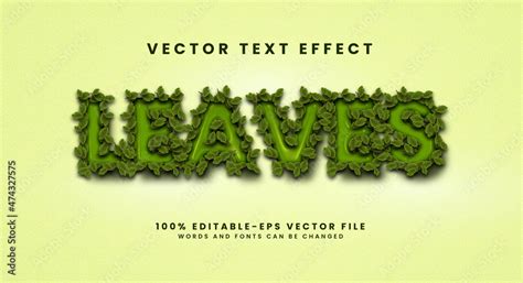 Leaves 3d Text Effect Editable Text Style Effect With Nature Theme