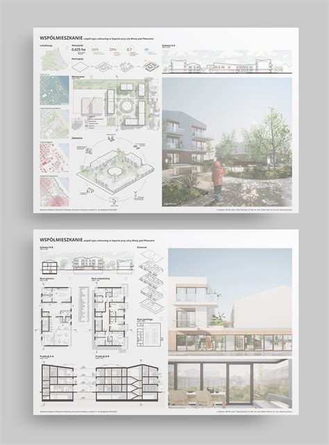 Cohousing Architectural Project Boards Behance I 2024 Layoutdesign