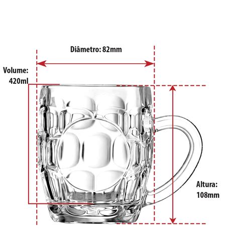 Caneca De Chopp Britannia Caneca De Vidro 420ml Arc