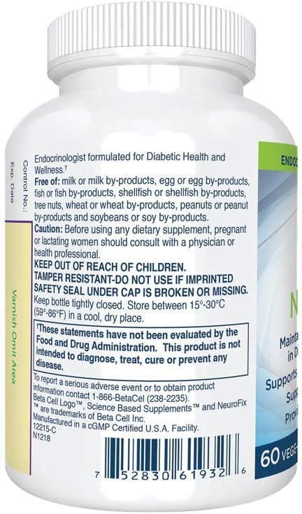 Neurofix Nerve Support Supplement 60 Veg Capsules Lifeirl