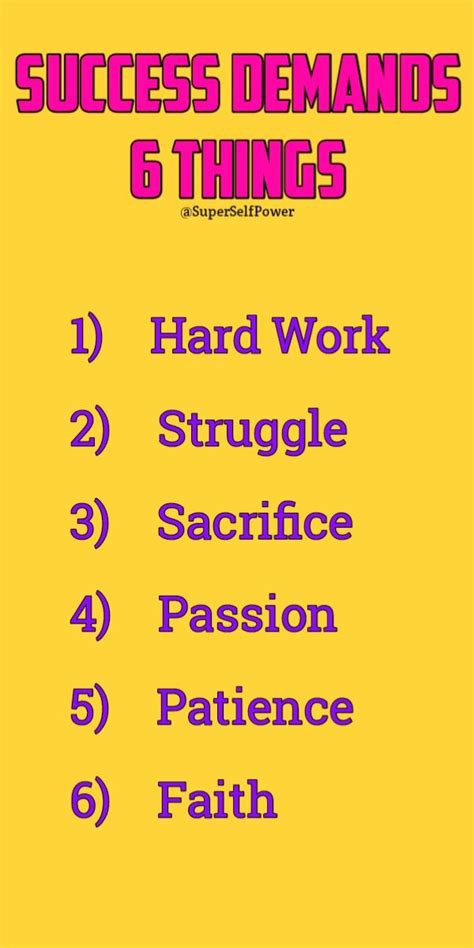 Success Demands 6 Things Success Tips Motivation Super Self Power In 2024 Motivational