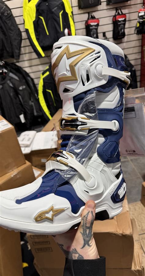 Unreleased Alpinestar Tech 10 Le Bluewhitegold Moto Related