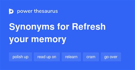Refresh Your Memory Synonyms 50 Similar Words And Phrases
