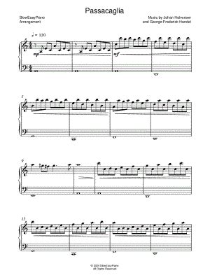 Passacaglia Sheet Music By Piano Notion
