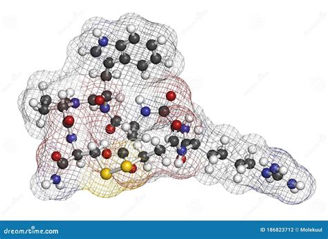 Eptifibatide Anticoagulant Drug Molecule Stylized 2d Renderings And