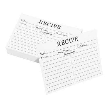 Lotfancy 60 Count Double Sided 4x6 Recipe Cards Blank Cardstock For
