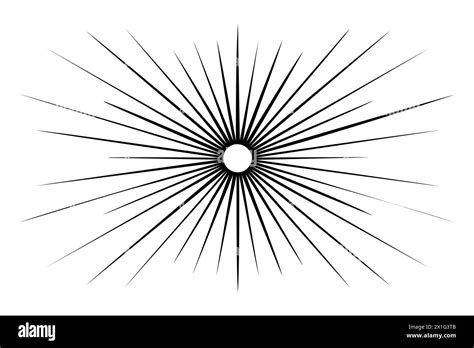 Linear Drawing Of Rays Of The Sun In Vintage Style Stock Vector Image