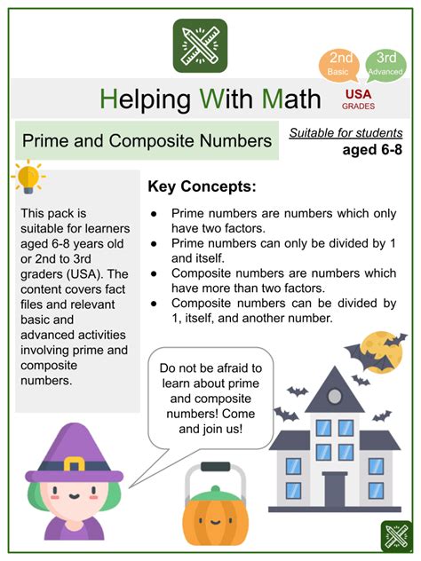 Prime And Composite Numbers 4th Grade Math Worksheets