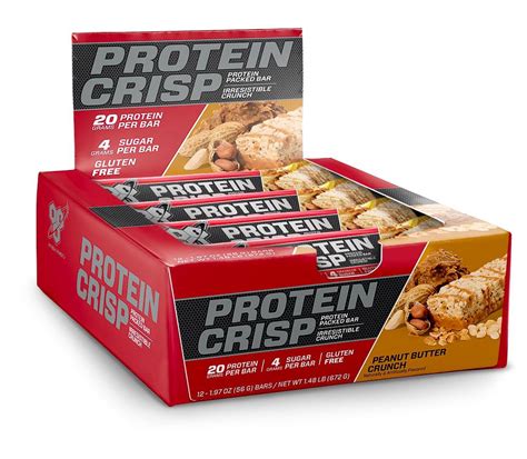 BSN Protein Crisp Bar, AIF4 Protein Snack Bars, Crunch Bars with Whey ...