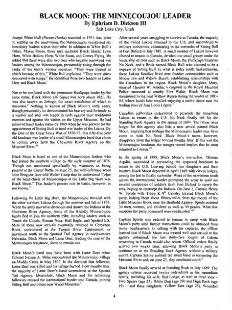 Black Moon The Minnecoujou Leader By Ephriam Dickson Pdf Great Plains Western United States