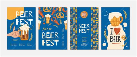 Premium Vector Beer Fest Event Poster Set