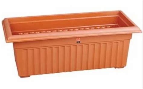 Brown Floral Bed Large Rectangular Plastic Planter Pots At ₹ 260 Piece