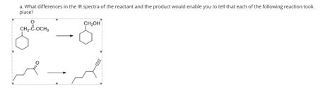 Solved A What Differences In The Ir Spectra Of The Reactant
