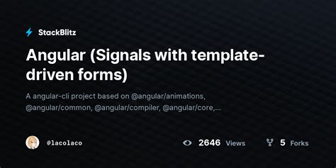Angular Signals With Template Driven Forms Stackblitz