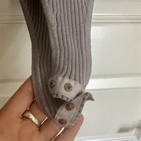 Cider Grey Bodysuit With Quarter Zip And Collar Depop