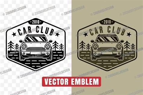 Car Club Vector Emblem In Vintage Style