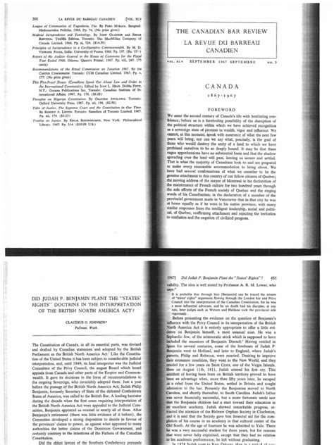 Claudius O Johnson Did Judah P Benjamin Plant The States Rights