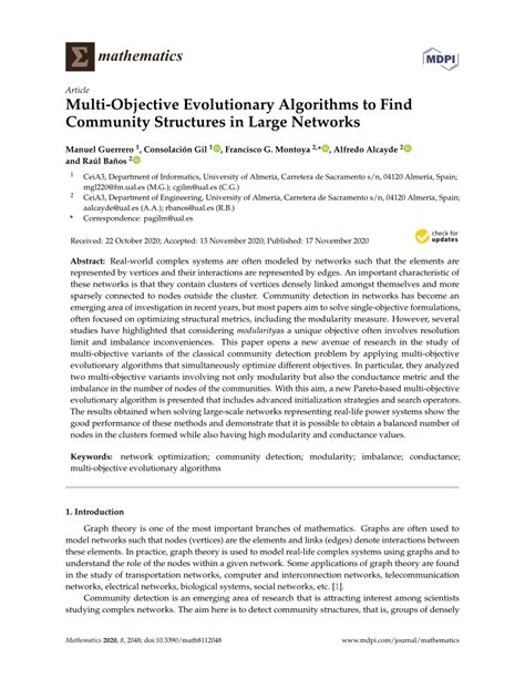 Pdf Multi Objective Evolutionary Algorithms To Find Community Structures In Large Networks