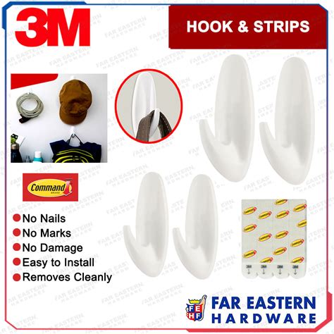 3m Hanging Hanger Wall Hooks Clips W Adhesive Strips Command Shopee