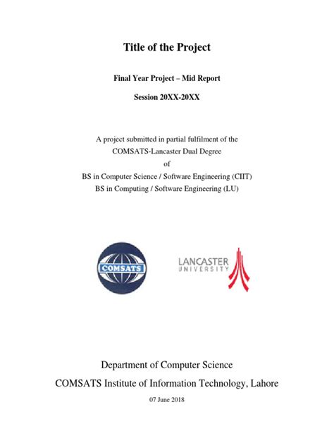 Ciit Cs Lhr Fyp I Report Template 2016 05 26 Pdf Page Layout Bibliography