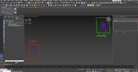 Spline Array Is Not Being Projected On The Referenced Spline R3dsmax