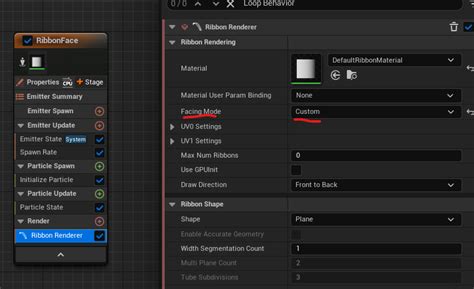 【ue5】easiest way to keep a niagara ribbon facing a direction in local