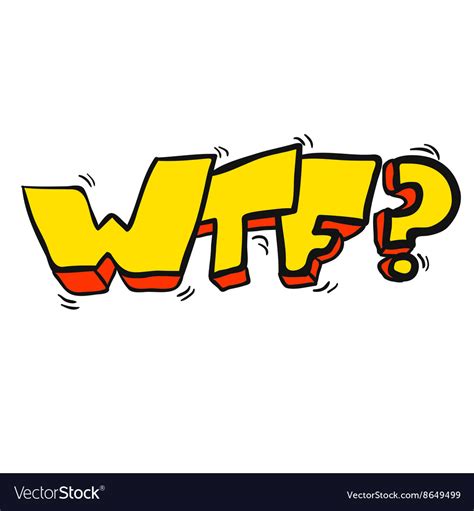 Freehand Drawn Cartoon Wtf Symbol Royalty Free Vector Image