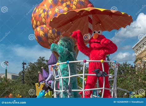 Elmo And Rosita In Sesame Street Party Parade At Seaworld 9 Editorial