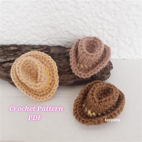 Cowboy Hat Mini Crochet Pattern Mini Pink Cowgirl Hat Doll Inspire