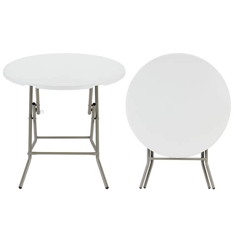 Eusuncaly 32 Round Folding Table Foldable Plastic Card Table