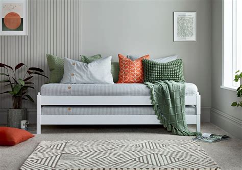 Stacking White Wooden Pair Of Single Bed Frames Time4sleep