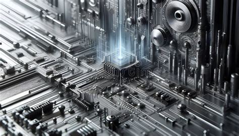 Abstract Background Inside Of A Futuristic Computer Hardware Stock