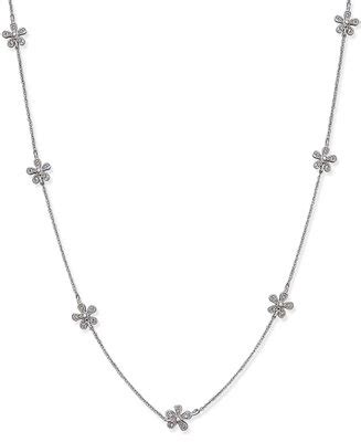 Lauren Ralph Lauren Silver Tone Crystal Imitation Pearl Necklace Macys