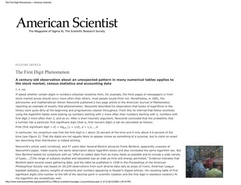Benfords Law The First Digit Phenomenon Explained