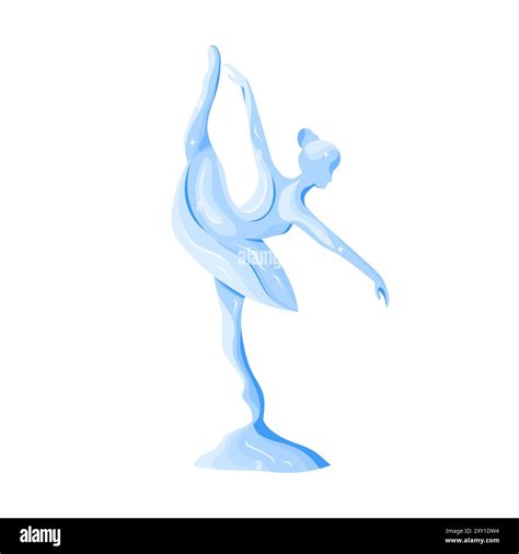 Ice Sculpture Of Dancing Ballerina Frozen Princess Ballet Dance Vector
