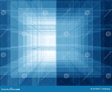 Virtual Blue Space Stock Illustration Illustration Of Architecture 1673447
