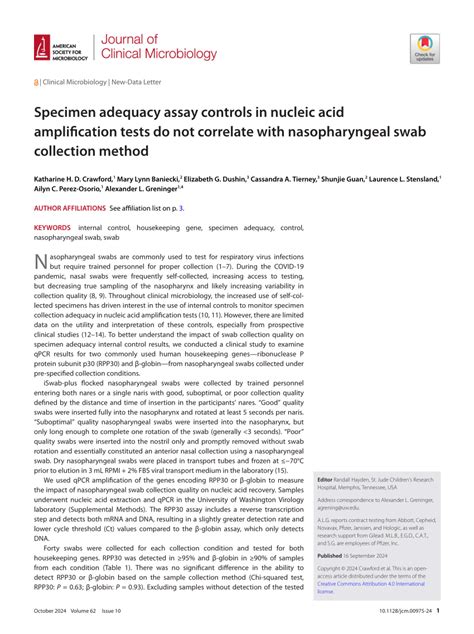 Pdf Specimen Adequacy Assay Controls In Nucleic Acid Amplification Tests Do Not Correlate With
