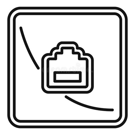 Lan Port Wall Socket Icon Outline Style Stock Vector Illustration Of