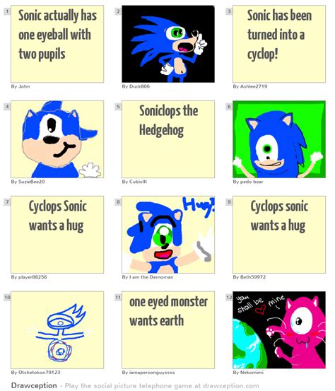 Sonic Actually Has One Eyeball With Two Pupils Drawception